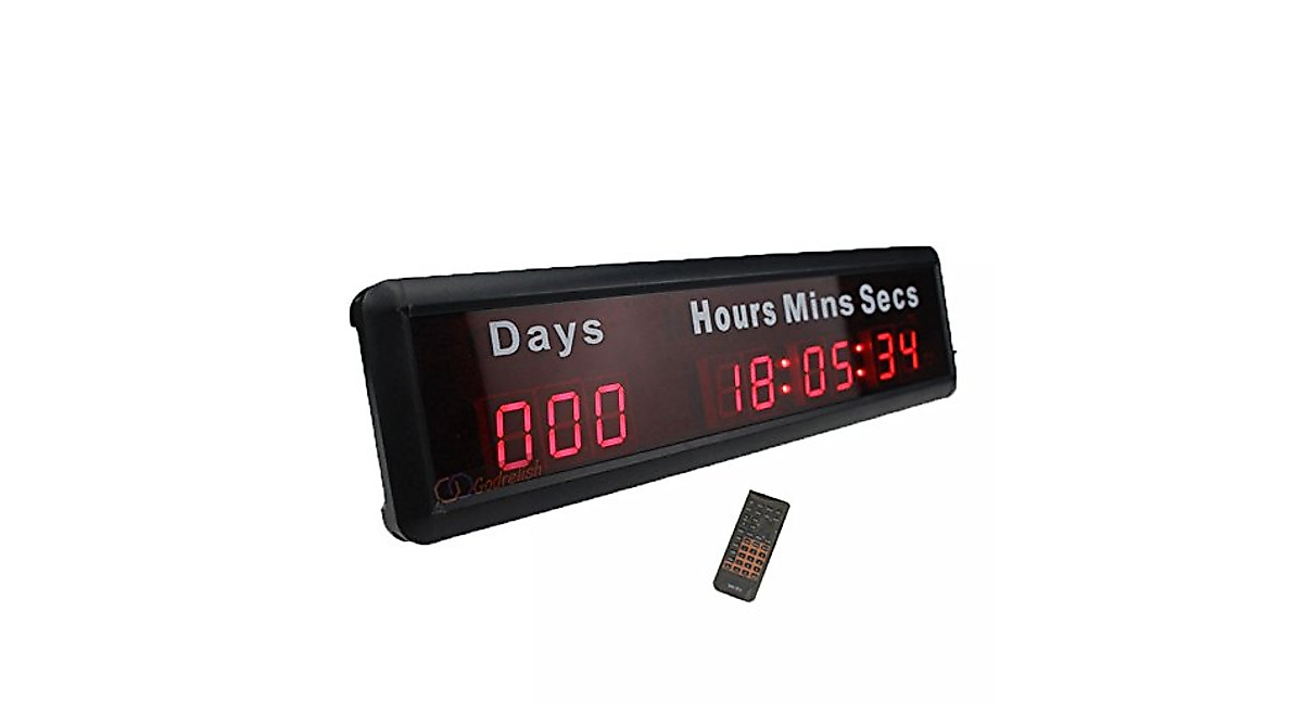 Godrelish 1-Inch LED Countdown Timer - Up to 1000 Days