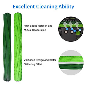 6 Pack S9 Replacement Brushes Parts for iRobot Roomba S9 (9150) S9+ S9 Plus (9550) S Series Wi-Fi Connected Robot Vacuum Cleaner, 3 Set Multi-Surface Rubber Brushes