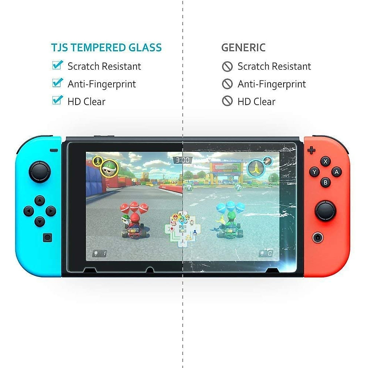 MAEXUS 2 Pcs Switch Screen Protector Tempered Glass Premium HD Clear Anti-Scratch Screen Protector for Nintendo Switch