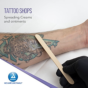 Dynarex 4312 Tongue Depressor Wood, Senior 6", Non-Sterile, Pack of 500