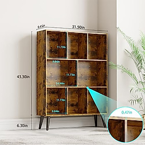 EasyCom Wood Open Shelf Bookcase and Bookshelf- 3 Tier Modern Bookcase with Legs- Display Book Shelves Cube Organizer for Books Home Office Living Room Bedroom Entryway Kitchen