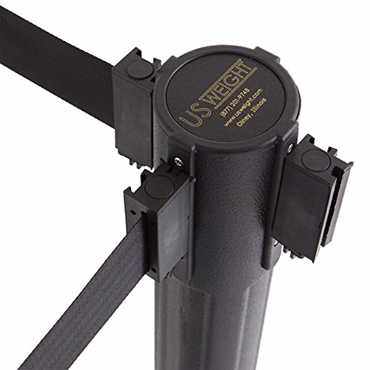 US Weight - U2000 Sentry Stanchion with 6.5 Foot Retractable Belt – Easy Connect Assembly (2-Pack), Black