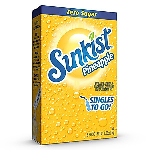 Sunkist Singles to Go Drink Mix Variety Pack, 1 Orange, 1 Grape, 1 Pineapple, 1 Lemon Lime, 1 Strawberry, 1 Red Punch, 1 CT, 1 CT