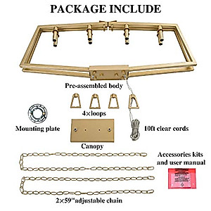 KSANA Gold Chandelier, Modern 8 Lights Metal Light Fixture for Dining Room and Kitchen Island