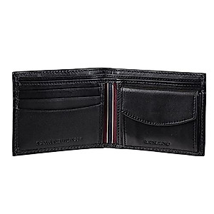 Tommy Hilfiger Genuine Leather Slim Bifold Wallet with Coin Pocket