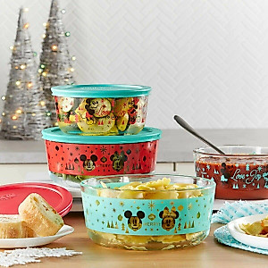 Pyrex Glass 8-piece Decorated Food Storage Set - Mickey & Minnie