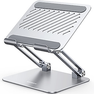 UGREEN Tablet Stand Holder for Desk Dual Rod Support Aluminum Tablet Holder Adjustable Multi-Angle Home Office Accessories Compatible with 2024 iPad Pro 13 12.9 11, iPad Air 11 13 Mini 6 5 Silver