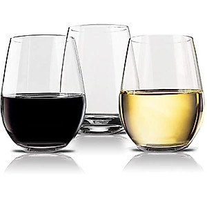 Vivocci Unbreakable Elegant Plastic Stemless Wine Glasses 20 oz | 100% Tritan Heavy Base | Shatterproof Glassware | Ideal For Cocktails & Scotch | Perfect For Homes & Bars | Dishwasher Safe | Set of 2