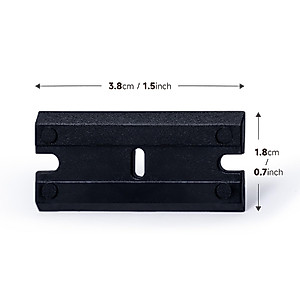 FOSHIO 180-Pieces Plastic Razor Blades, 1.5 Inch Universal Double Edge Razor Blades Plastic Scraper Blades for Removing Labels, Decals, Stickers, Gasket (Black)