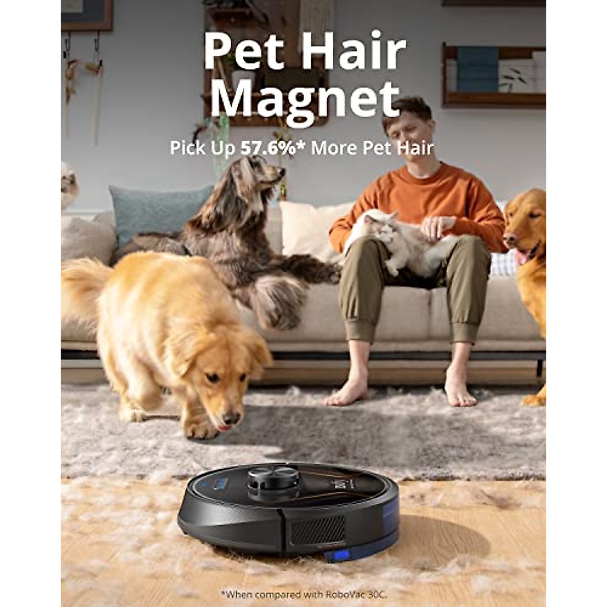 eufy by Anker, RoboVac X8 Hybrid, Robot Vacuum and Mop Cleaner with iPath Laser Navigation, Twin-Turbine Technology generates 2000Pa x2 Suction, AI. Map 2.0 Technology, Wi-Fi, Perfect for Pet Owner