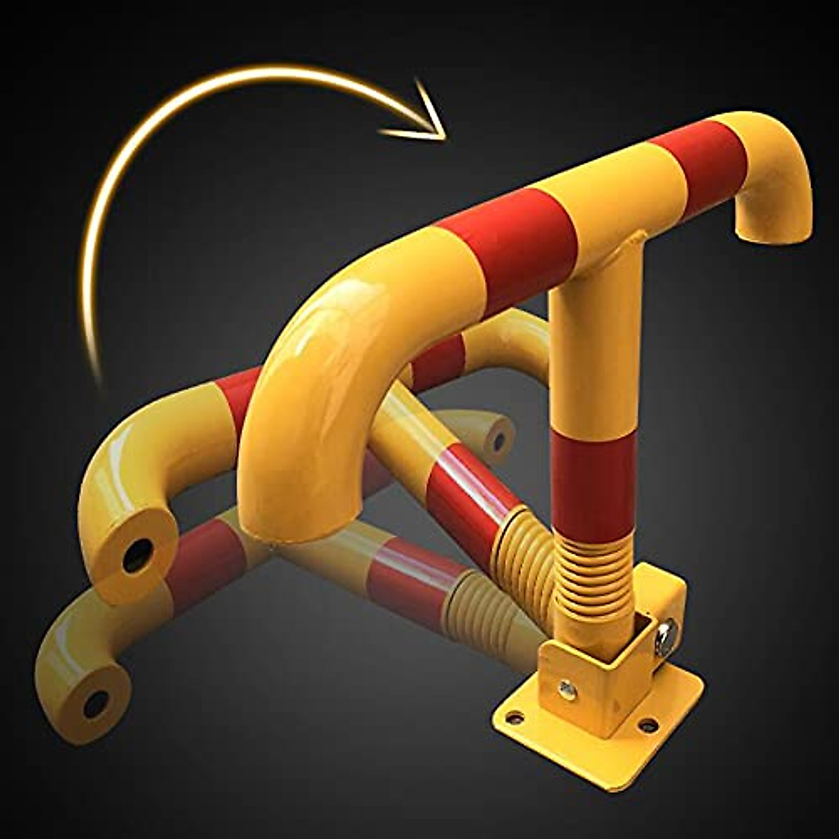 Folding Parking Barrier,Removable T-Type Anti-Theft Parking Space Lock,Car Parking Space Lock Bollard,Red T Shape Parking Blocker with Spring