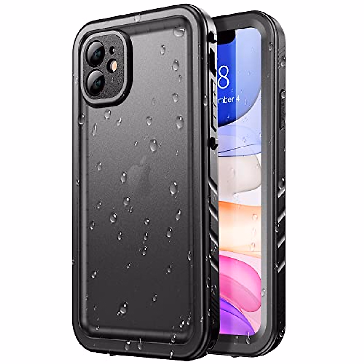 SPORTLINK Waterproof Case for iPhone 11, Full Body Heavy Duty Protection Full Sealed Cover Shockproof Dustproof Built-in Clear Screen Protector Rugged Case for iPhone 11 6.1 Inch