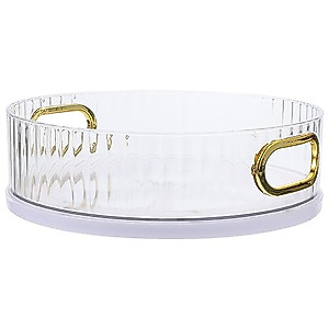 Luxshiny Perfume Tray Cosmetic Organizer Countertop Trinket Holders Sundries Organizer Small Skincare Organizer Rotating Cosmetic Organizer Makeup Tray to Rotate Storage The pet Crusher
