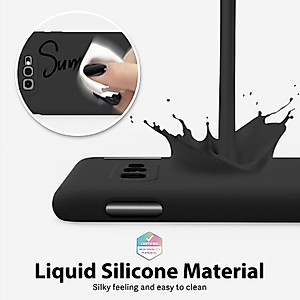 oakxco Designed for Samsung Galaxy S10e Phone Case Liquid Silicone Grip, Cute Thin Slim Soft Rubber TPU Plain Smooth Gel Cover for Women Girl Aesthetic, Matte Solid Protective & Shockproof, Black