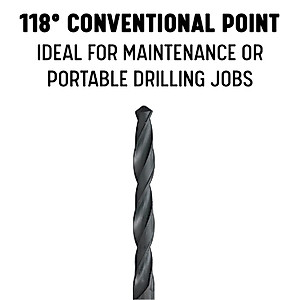 Drill America 29 Piece High Speed Steel Drill Bit Set in Round Case (1/16" - 1/2" X 64ths), DWDN Series