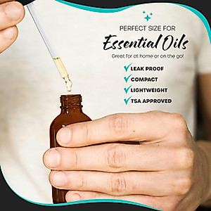 Nevlers 48PK 1oz Amber Glass Dropper Bottles | No-Leak 30ml Brown Glass Bottles with Dropper Versatile as Oil Dropper Bottle, Apothecary Bottles, Eye Dropper Bottle, Medicine Dropper Bottle & More