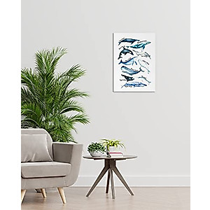Sea Life Whale Educational Ocean Animal Chart Wall Art Canvas Farmhouse Whale Theme 11x14 Inch Prints Decor For Home Bedroom Living Room Classroom Library Dorm,Gift For Kids Students Classmates