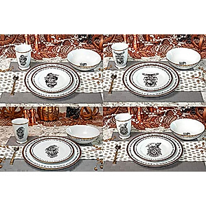Harry Potter Hogwarts House Logos 16-Piece Ceramic Dinnerware Set