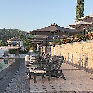 Flash Furniture Monterey Adjustable Adirondack Lounger with Cup Holder- All-Weather Indoor/Outdoor HDPE Lounge Chair, Gray