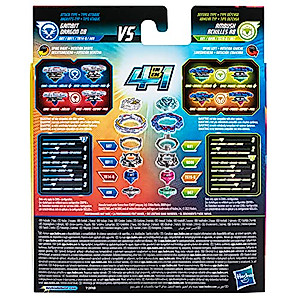 BEYBLADE Burst QuadStrike Gambit Dragon D8 and Ambush Achilles A8 Spinning Top Dual Pack, 2 Battling Game Top Toy for Kids Ages 8 and Up