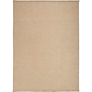 Nourison Washable Jute Solid Natural 7'10" x 9'10" Area -Rug, Easy -Cleaning, Non Shedding, Bed Room, Living Room, Dining Room, Kitchen (8x10)