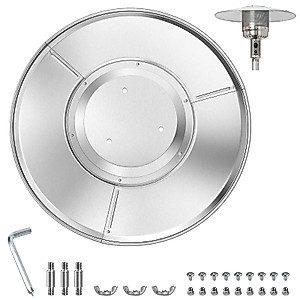 ARLBA Upgraded Outdoor Patio Heater Reflector Shield, Propane Heat Reflector Shield Top for Outdoor Heaters，Outdoor Heater Replacement Dome Part with All Hardware,33" Universal Fit(3-Hole Mount)