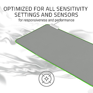 Razer Goliathus Extended Chroma Gaming Mouse Pad: Customizable Chroma RGB Lighting - Soft, Cloth Material - Balanced Control & Speed - Non-Slip Rubber Base - Mercury White
