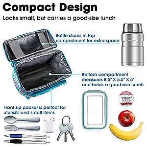 J World Corey Kids Lunch Bag. Insulated Lunch-Box for Boys Girls, Dandelion