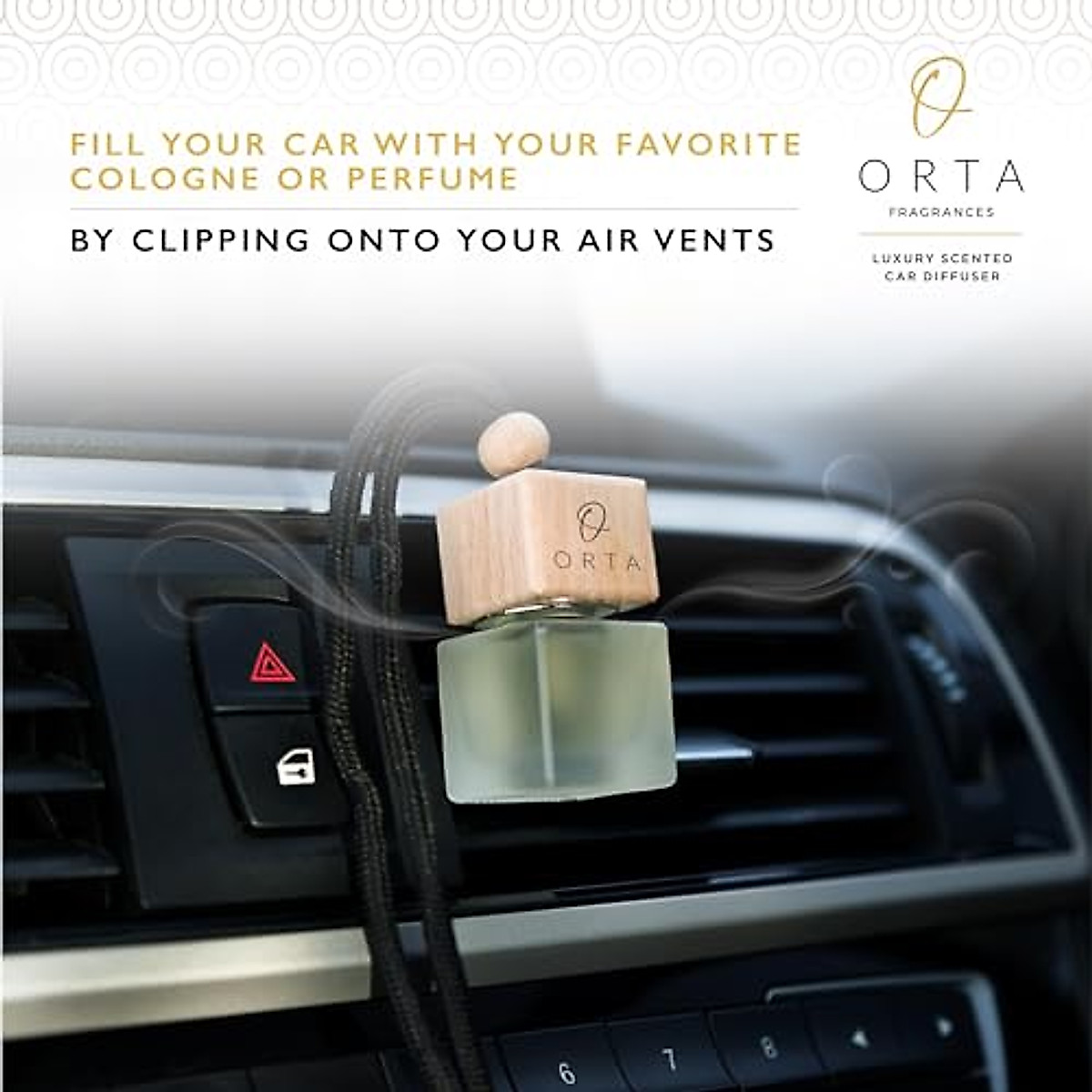 Orta Fragrances No1 Kreed Aventos Inspired Car Air Freshener | Long Lasting Car Diffuser Scents for Men, Women and Unisex | Vent Clip Included | Odor Eliminator Car Accessories | 8ml