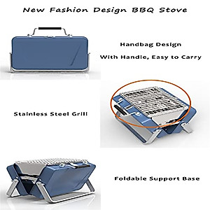 SLATIOM Portable BBQ Stove Grill Folding Charcoal Grill Outdoor Stainless Steel BBQ Grill Camping Cooking Picnic Barbecue Tools