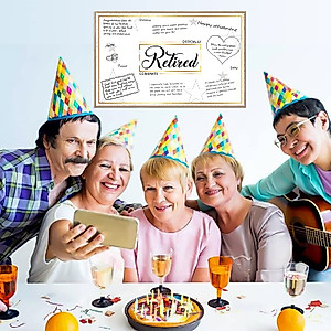 WATINC Retirement Party Jumbo Greeting Card, Writable Theme Party Large Guest Book Farewell Party Decor, Signature Official Congrats Retired Party Supplies Photo Booth Props, Gift for Office Colleague