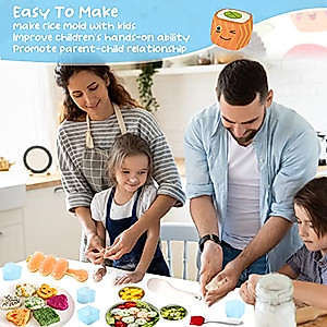 MLRYH Onigiri Maker Mold, 8 Pcs Sushi Onigiri Musubi Maker Mold Kit Rice Ball Mold Shake Sushi Makers Mold with Small Rice Paddle, Brush for Kitchen.