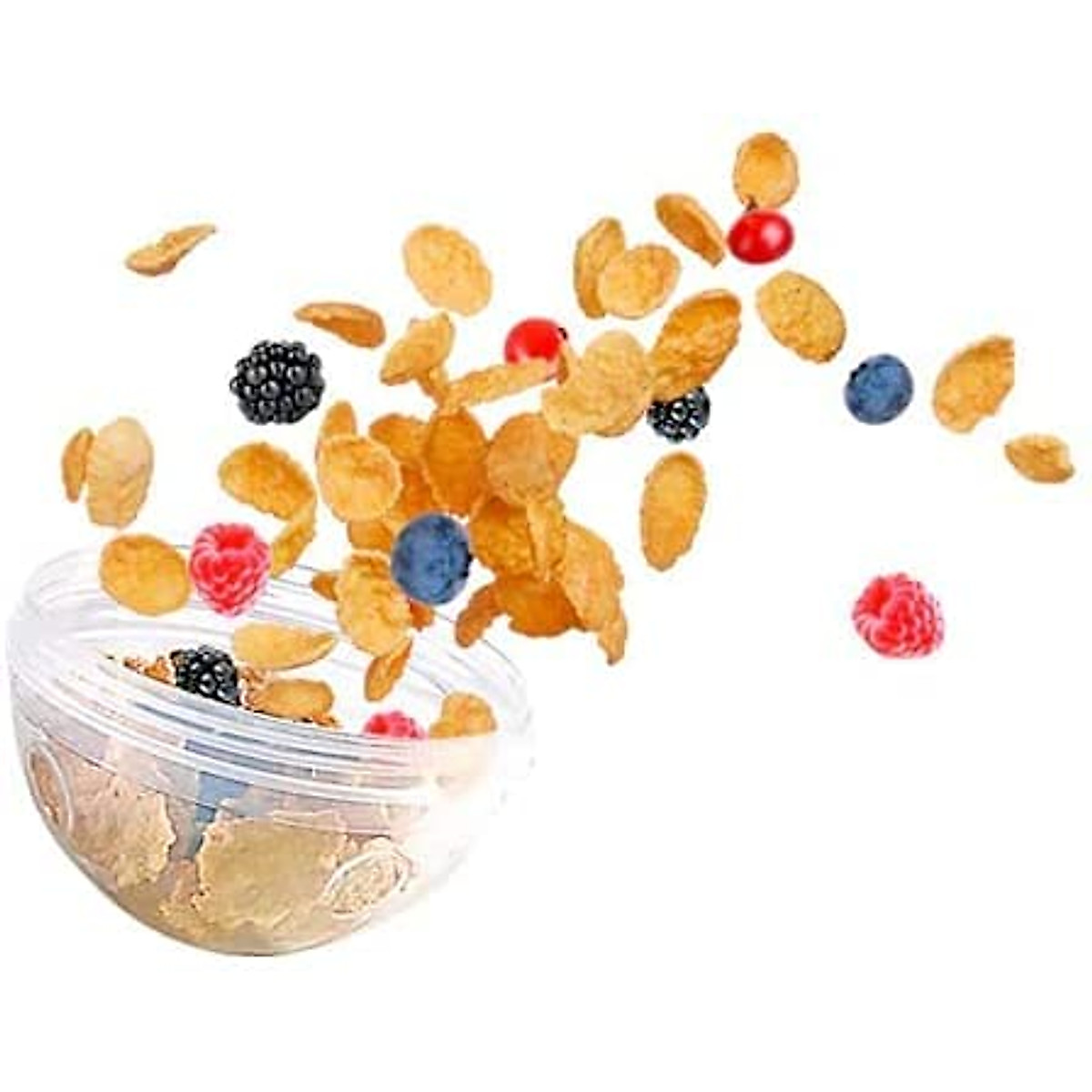 DGRS MARKET 20 oz Breakfast Cereal On the Go Cups with Spoon, Portable Take'n Go Oatmeal and Yogurt Parfait Containers Cup with Lids Reusable for Yogurt, Fruit Cup for Travel, 2PCs (Green & Red)