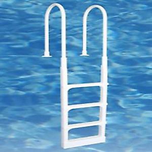 Main Access ProSeries in-Pool Deck Ladder for 48-54 Inch Above Ground Swimming Pools, White