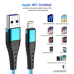 iPhone Charger, [Apple MFi Certified] 3Pack 6FT iPhone Lightning Cable for Fast Apple Charger Cable, iPhone Charging Cord for iPhone 13/12/11 Pro/11/XS MAX/XR/8/7/6s/6/5S/SE iPad Original(DarkRed)