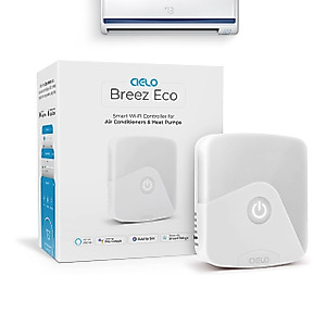 Cielo Breez Eco Smart AC Controller | Works with Mini Split, Window & Portable ACS | WiFi, Alexa, Google, SmartThings, Free Apps, NO Monthly Subscription | Schedules, Geofencing, Comfy & More (White)
