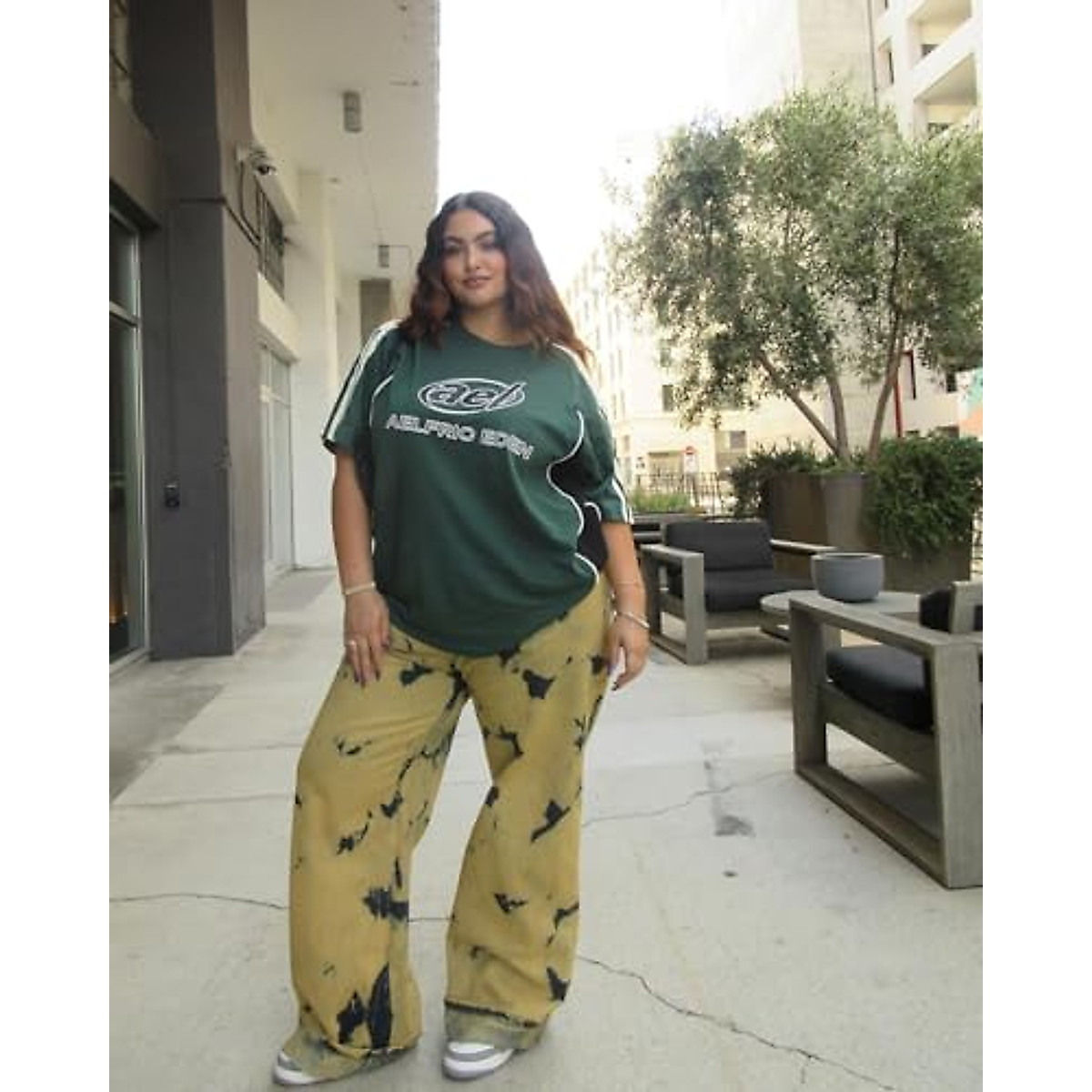 Aelfric Eden Oversized Graphic Tees Men Contrast Color Speedway Racing Tee Unisex Streetwear Tshirt Patchwork Polo Tee