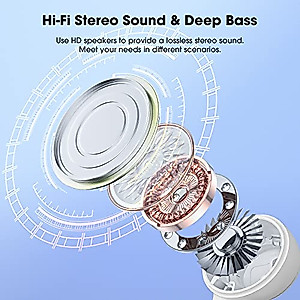 Wireless Earbuds, Bluetooth 5.3 Headphones with 4-Mics ENC Noise Cancelling Bluetooth Earbuds Touch Control Deep Bass Stereo Earphones Sweatproof 30H Playtime Wireless Ear Buds for iPhone Android