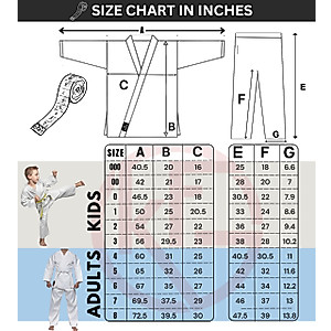 Knockout Fight Gear Karate Gi Kids & Adults Medium Weight Martial Arts Uniform Student Karate Gear With Free White Belt (White, 00 (3'9"-4'/50 lbs))