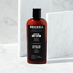 Brickell Men's Deep Moisture Body Lotion for Men, Natural and Organic Protects and Hydrates Dry Skin, 8 Ounce, Unscented