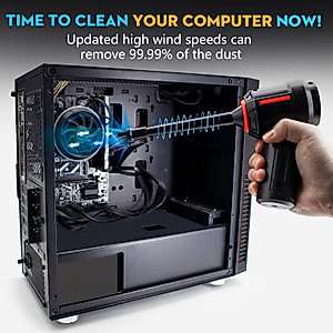 PeroBuno 3-in-1 Computer Vacuum Cleaner - Air Duster - for Keyboard Cleaning - Cordless Canned Air - Powerful 45000RPM - Energy-Efficient - Compressed Air