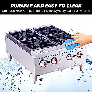 Hakka 4-Burner Gas Countertop Hotplates - High-Performing, Efficient, and Durable Cooking Solution