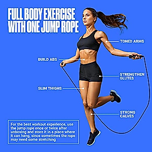 SPORTBIT Adjustable Jump Rope for Speed Skipping. Lightweight Jump Rope for Women, Men. Skipping Rope for Fitness. Speed Jump Rope for Workout, Women Exercise.