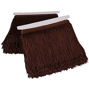 Heartwish268 Fringe Trim Lace Polyerter Fibre Tassel 6inch Wide 10 Yards Long for Clothes Accessories Latin Wedding Dress DIY Lamp Shade Decoration Black White Red(Brown)