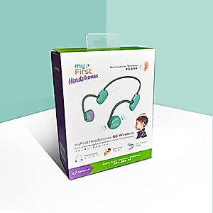 myFirst Bone Conduction Headphone Wireless - Open Ear Design Official Headphones with Bluetooth Wireless IPX6 Flexible Waterproof for Kids/Adults (Green)