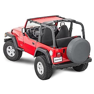 MasterTop Bikini Mesh Top Sunshade - Fits Jeep Wrangler TJ 1997-2006 - Jeep TJ Bikini Top Jeep TJ Sunshade Jeep TJ Mesh Top Jeep TJ Sun Shade Jeep TJ Top Bikini - (Red 97-06 Half Top)