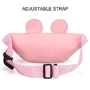 Pink Disney Fanny Pack for Women Teen Girls Minnie Mouse Fanny Pack Cute Bowknot Polka Dot Waist Pack Outdoor Travel Waist Bag Cartoon Hiking Belt Bag Bum Bags with Mouse Ears