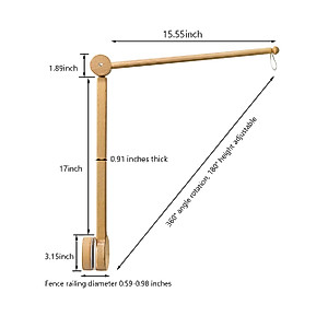 AONTUS Baby Crib Mobile Arm Infant Bed Decoration Hanger 100% Natural Beech Wood Holder Arm