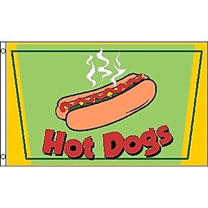 Hot Dogs Flag 3x5ft Poly