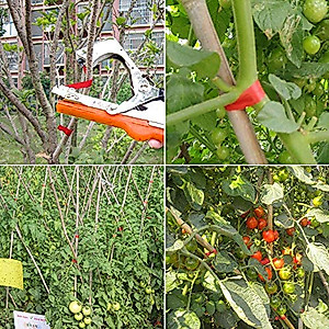 DrRobor Plant Tying Machine Tomato Tape Tool Fruit Twine Tool with 21 Rolls of Tape and 1 Box of Staple for Garden Vegetable Grape Cucumber Pepper